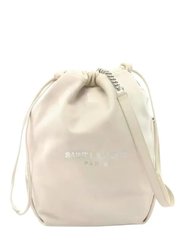 Saint Laurent Leather Bucket Bag - Neutrals