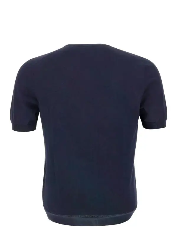 GRAN SASSO Shortsleeve Ribbed-trim T-shirt - Blue