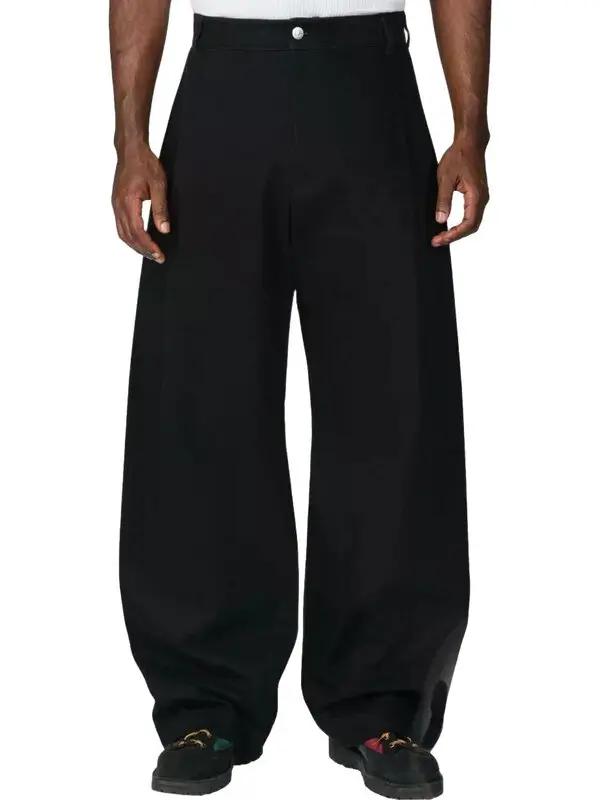 SEVENTH Pleated Wide-leg Jeans - Black