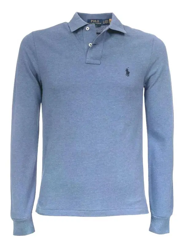 Polo Ralph Lauren Embroidered Long-sleeve Polo Shirt - Blue