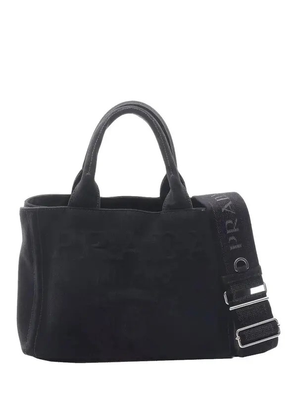 Prada 2000-2010 Small Canvas Canapa Logo Satchel - Black