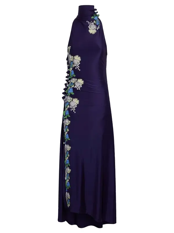 Rabanne Embroidered Maxi Dress - Navy