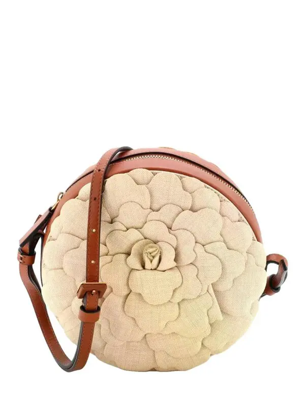 Valentino Garavani Atelier 03 Rose Edition Round Canvas Crossbody Bag - Neutrals