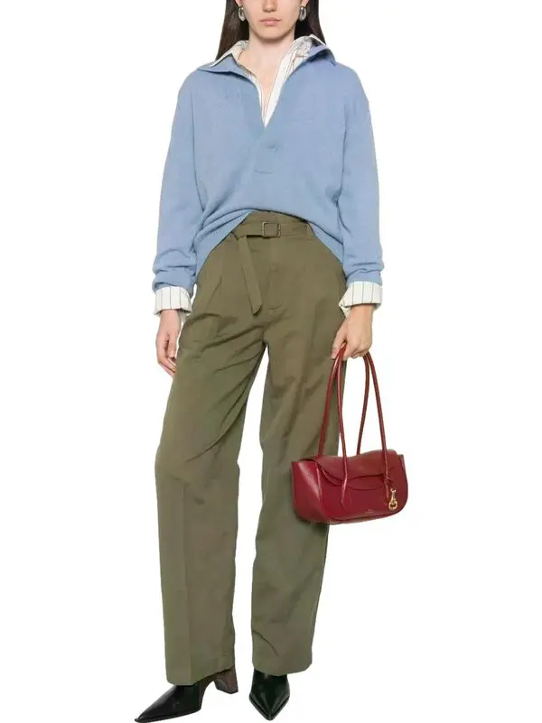 Polo Ralph Lauren Belted Pleated Trousers - Green