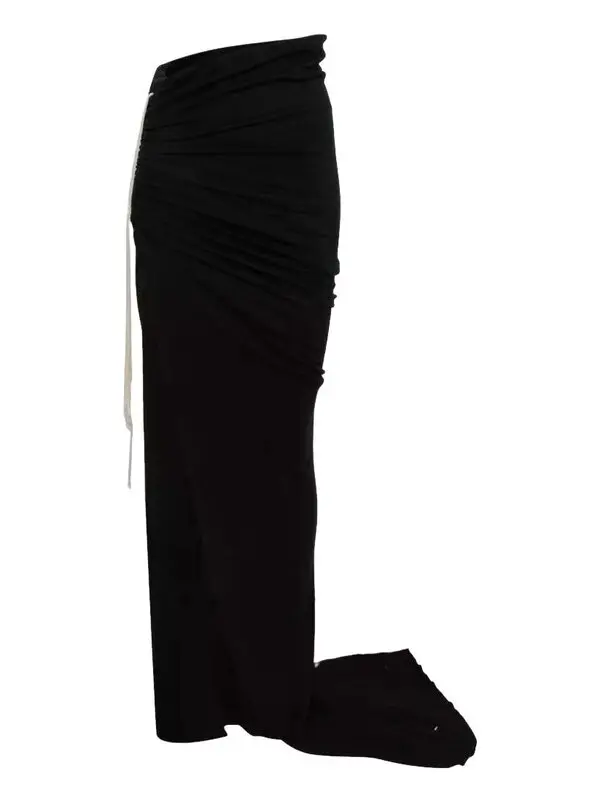 Rick Owens Edfu Ruched Maxi Skirt - Black