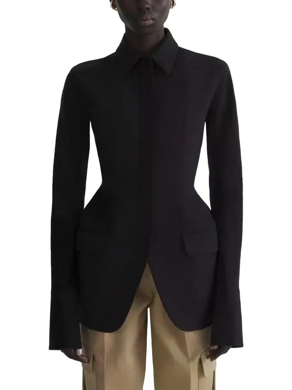 MUGLER Black Shirt Jacket - Neutrals
