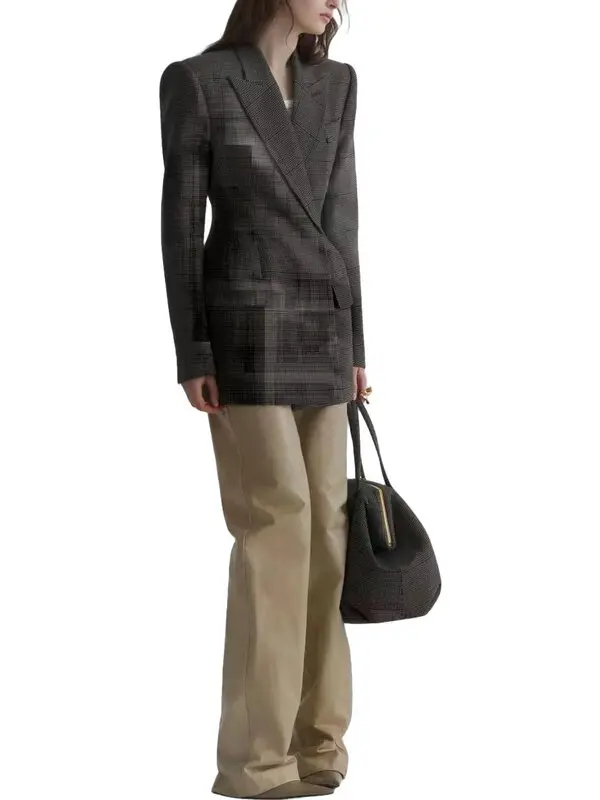 MUGLER Ink And Taupe Check Stockman Jacket - Brown