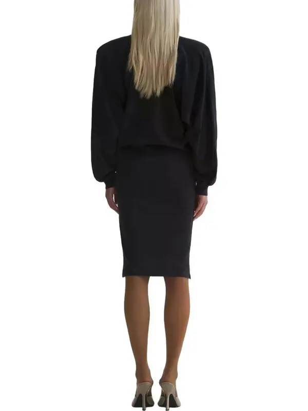 MUGLER Midi Bat Sleeves T-shirt Dress - Black