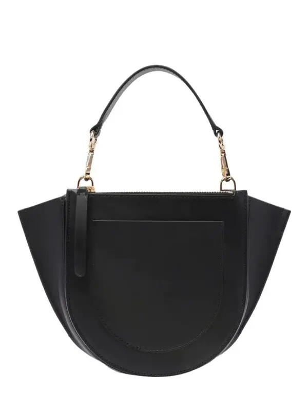 WANDLER Mini Hortensia Leather Clutch Bag - Black