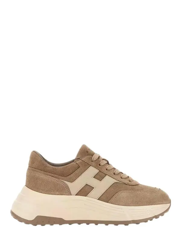 Hogan Suede Logo-patch Sneakers - Neutrals