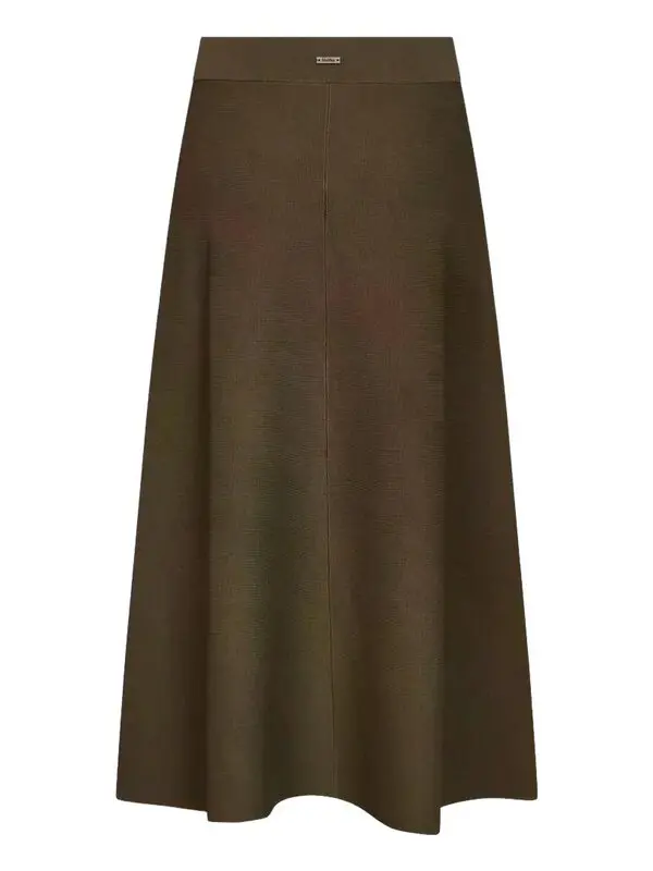 Max Mara Milano-knit Midi Flared Skirt - Brown