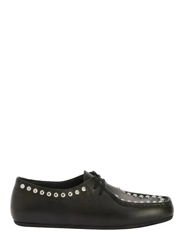 JIL SANDER Hood Stud-embellished Loafers - Black