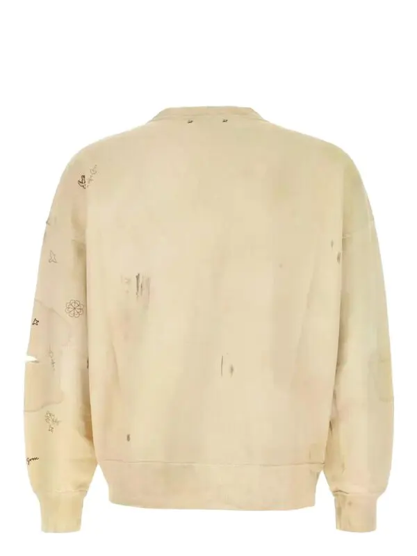 GOLDEN GOOSE Distressed Graphic-print Sweater - Neutrals
