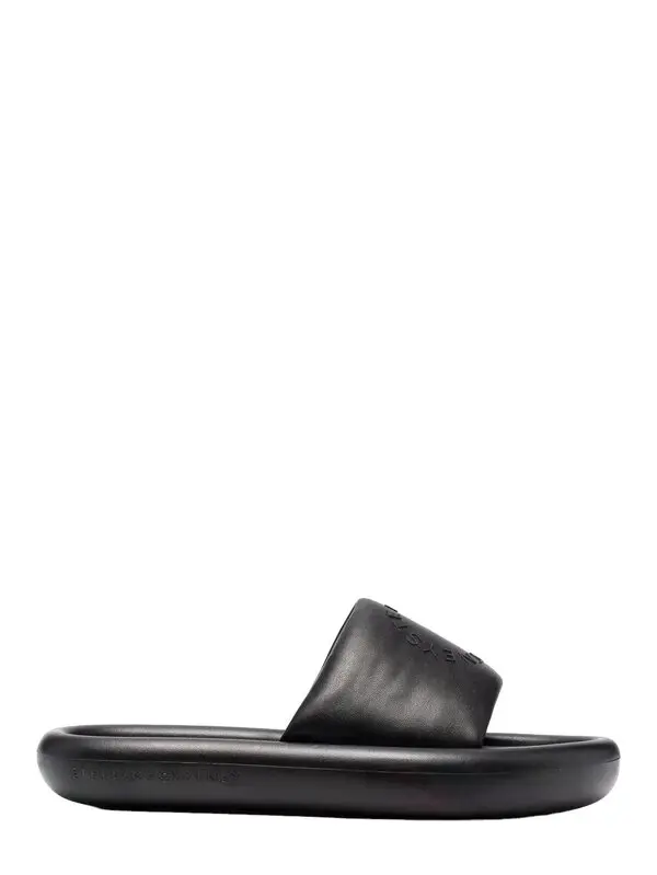 Stella McCartney Perforated Logo Slides - Black