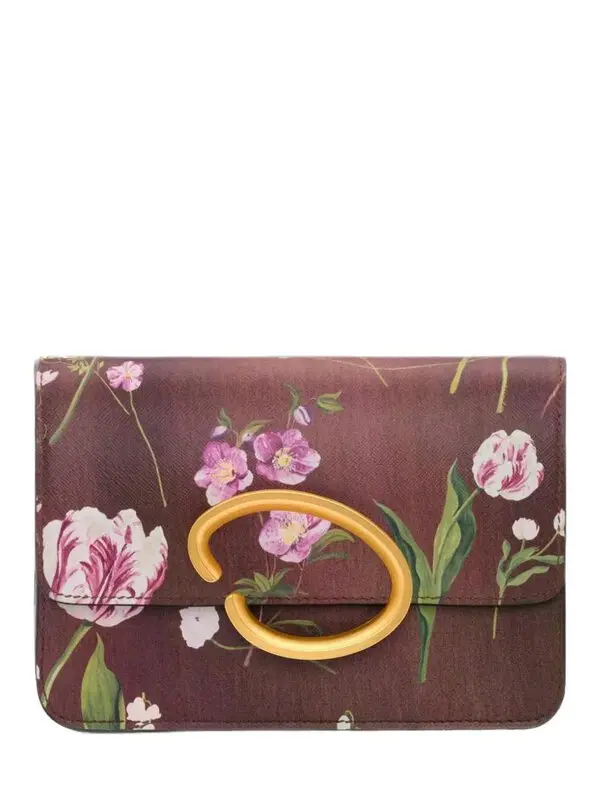 Oscar De La Renta O Pochette Floral-print Clutch Mini Bag - Brown