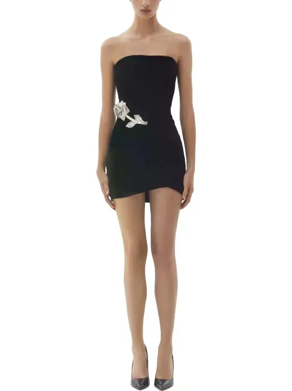 ADAMARIS Crystal-embellished Strapless Mini Dress - Black
