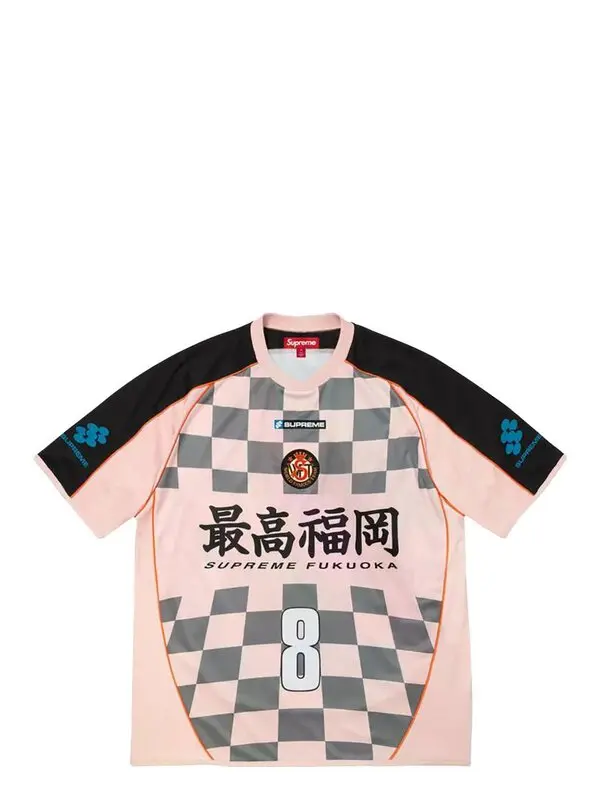 Supreme Checkerboard Soccer Logo-patch T-shirt - Pink