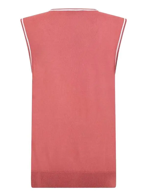MOORER Sleeveless Contrast-trim Sweater - Pink