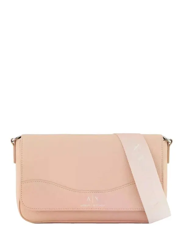 Armani Exchange Logo-stamp Pebble-texture Crossbody Bag - Neutrals