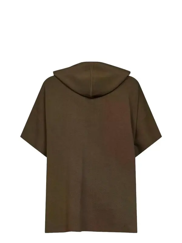 Max Mara Milano-knit Short-sleeve Hoodie - Brown
