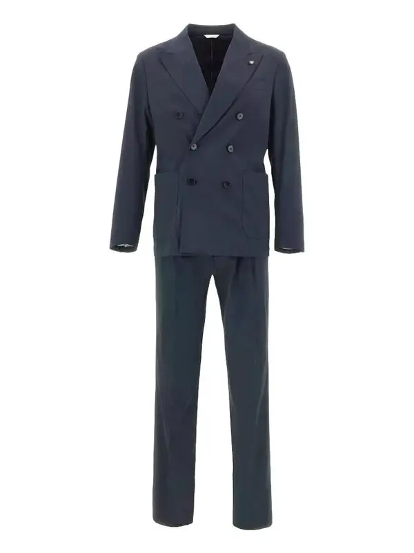 MANUEL RITZ Double-breasted Tailored Suit - Blue
