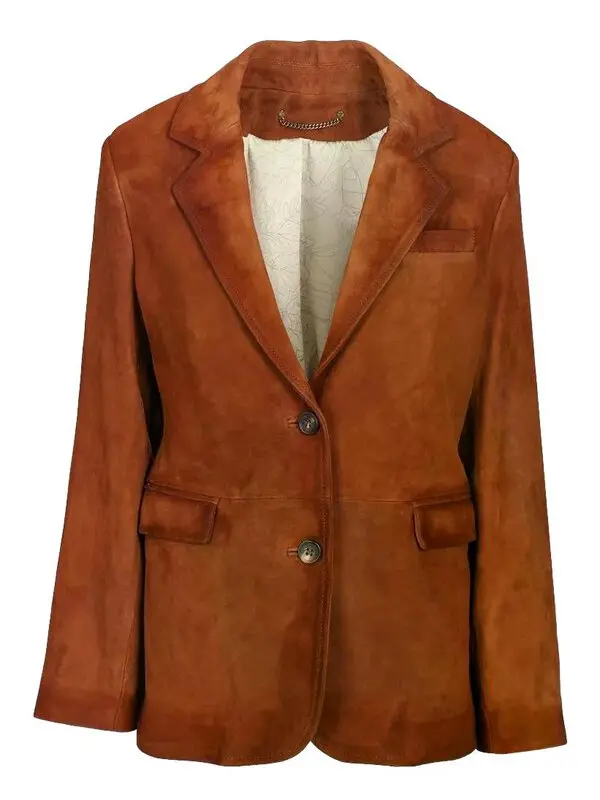 GOLDEN GOOSE Suede Single-breasted Blazer - Brown