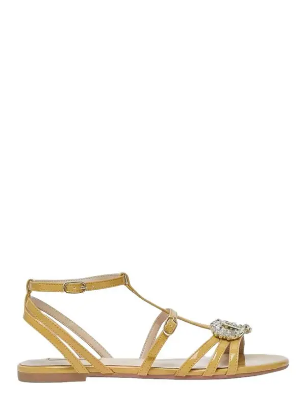 Liu Jo Crystal-embellished Leather Sandals - Yellow