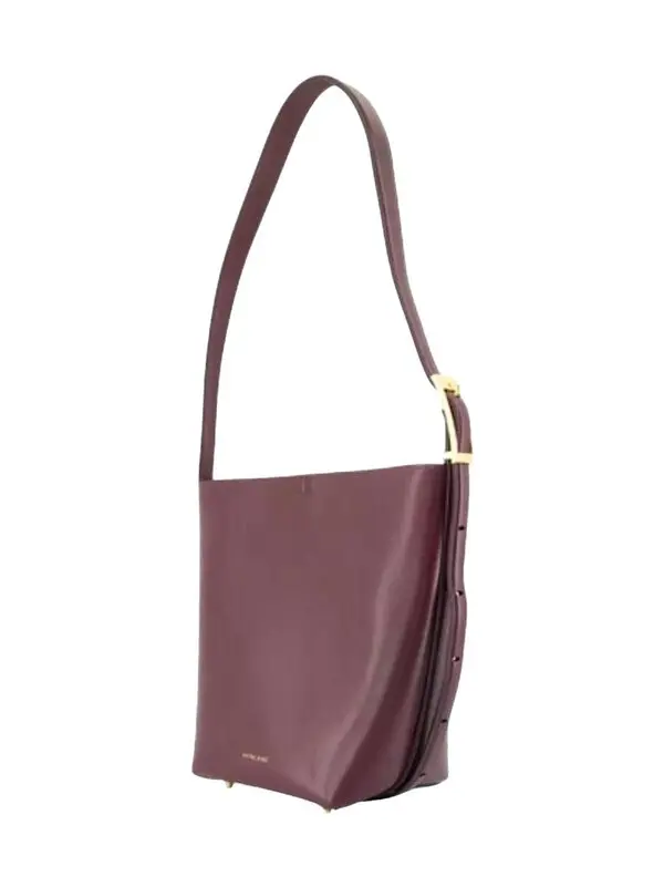 ANINE BING Elly Grained-leather Shoulder Bag - Red