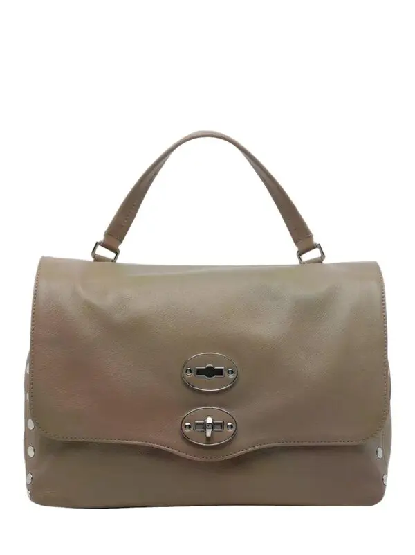 ZANELLATO Medium Postina Studded Leather Shoulder Bag - Brown