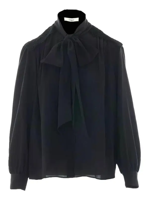 Chloé Scarf-tie Silk Blouse - Black