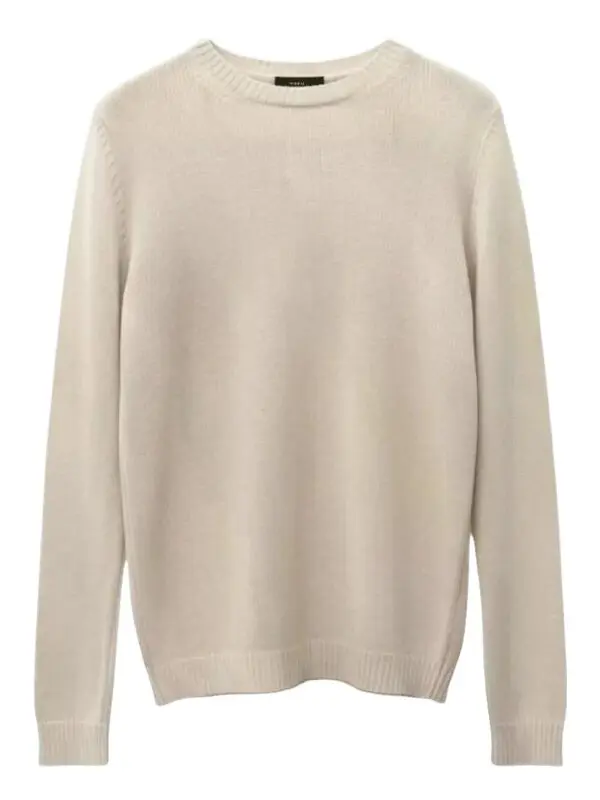ROBERTO COLLINA Crew-neck Ribbed-trim Sweater - Neutrals