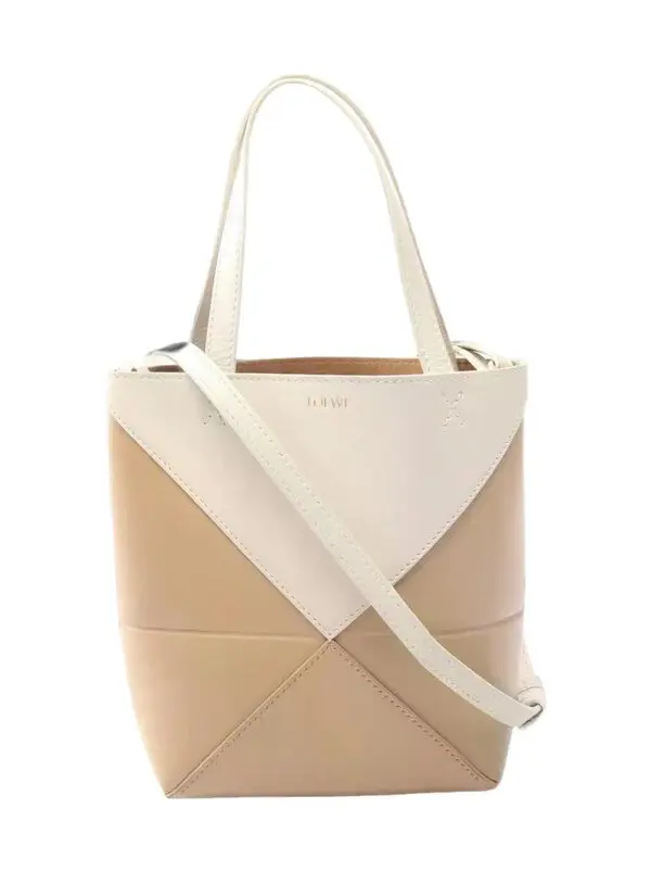 Loewe 2010s Mini Puzzle Fold Tote Bag - Neutrals