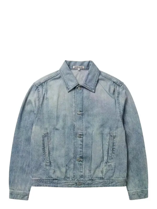 Auralee Faded-effect Button-up Denim Jacket - Blue