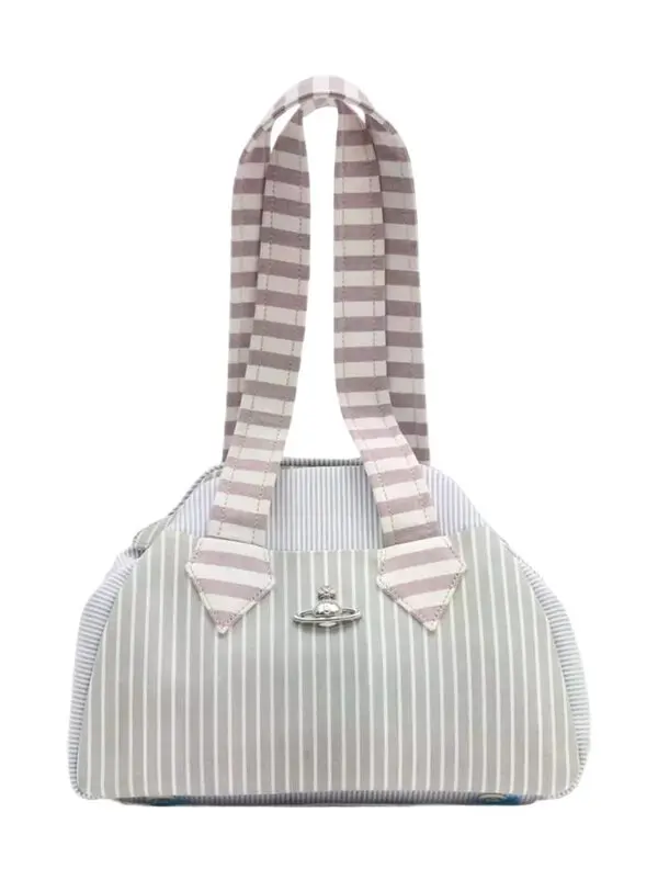 VIVIENNE WESTWOOD Medium Yasmine Archive Striped Tote Bag - Grey