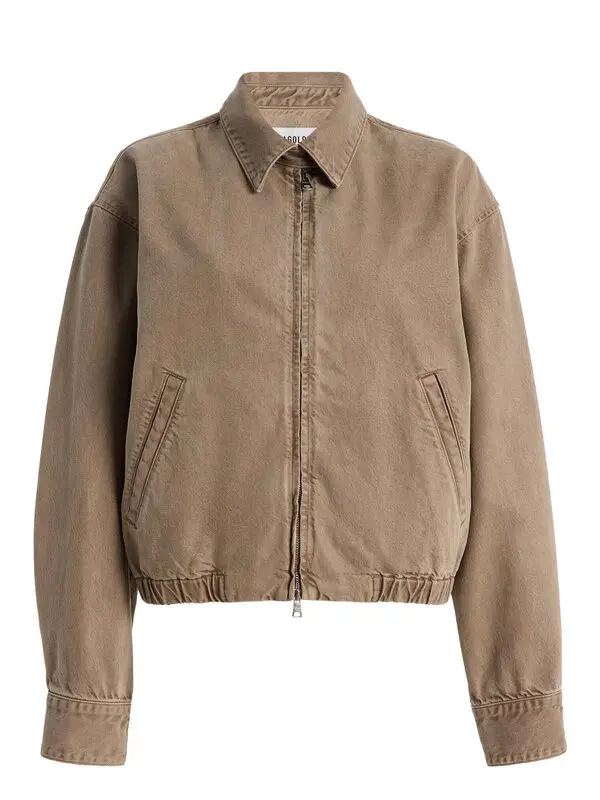 AGOLDE Nile Denim Bomber Jacket - Brown