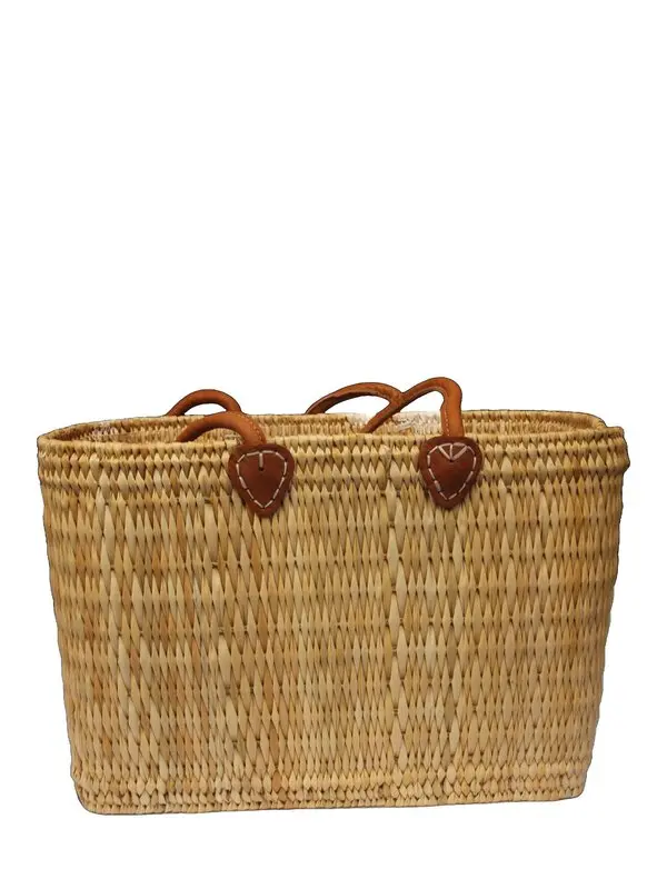 BERBER LEATHER Neutrals The Safi Large Basket Tote Bag - Black