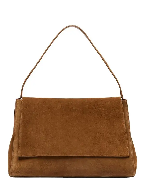 Nour Hammour Amal Suede Shoulder Bag - Brown