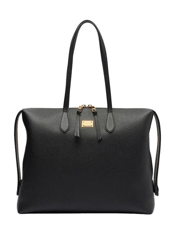 Dolce & Gabbana Vittoria Large Leather Tote Bag - Black