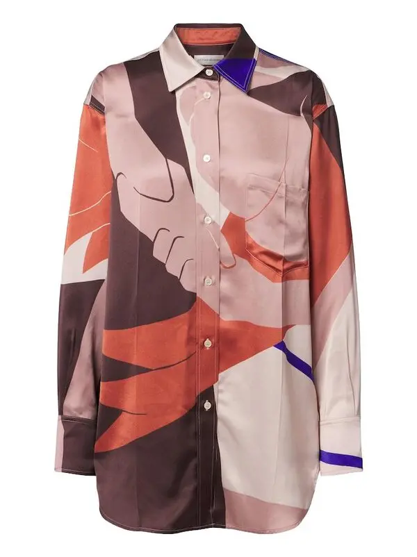 Victoria Beckham Printed Crepe Satin Shirt - Multicoloured