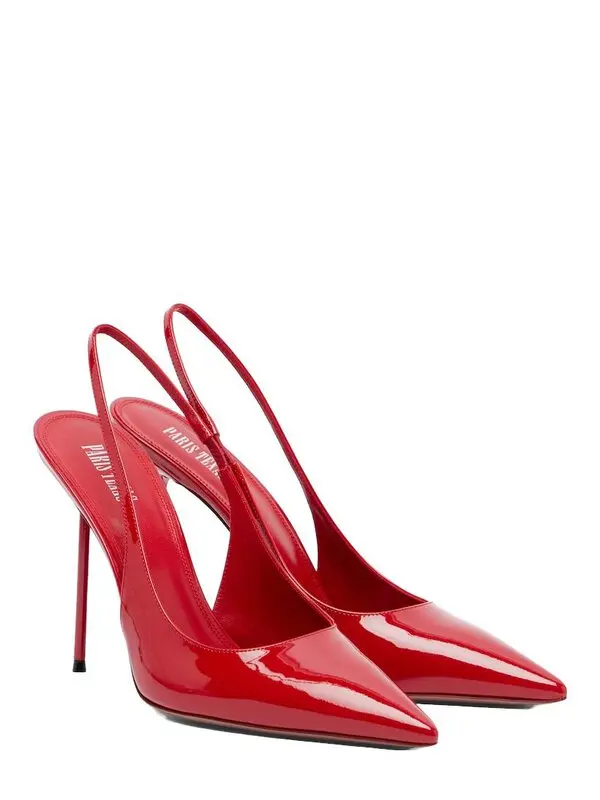 Paris Texas Lidia Patent Leather Slingback Pumps - Red
