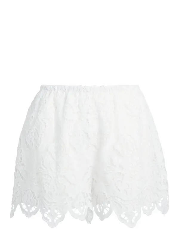 TOCCIN Cotton Broderie Anglaise Pavlina Shorts - White