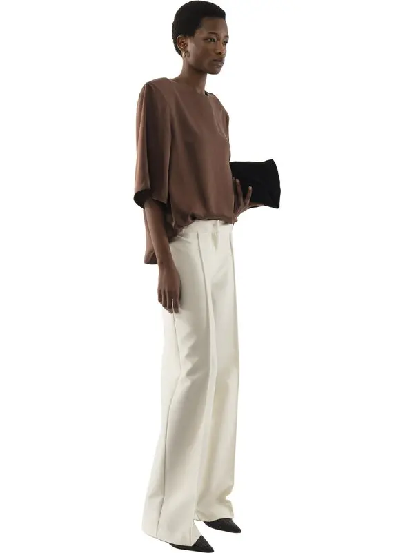 Arakii Boxy Silk Top - Brown