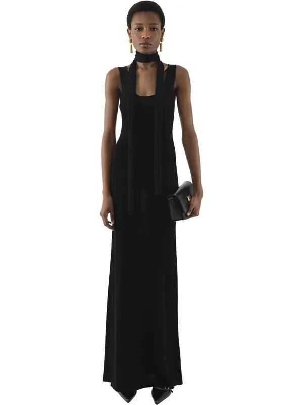 Arakii Mot Scarf Maxi Dress - Black