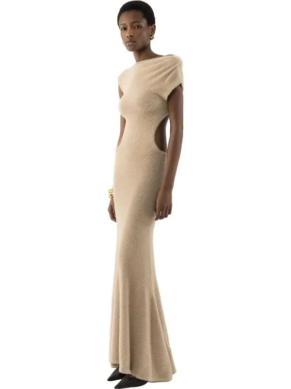 Arakii Sleek Back Knit Dress - Beige