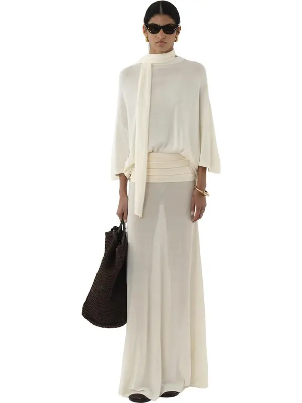Arakii Pleated Waist Skirt - Off-white