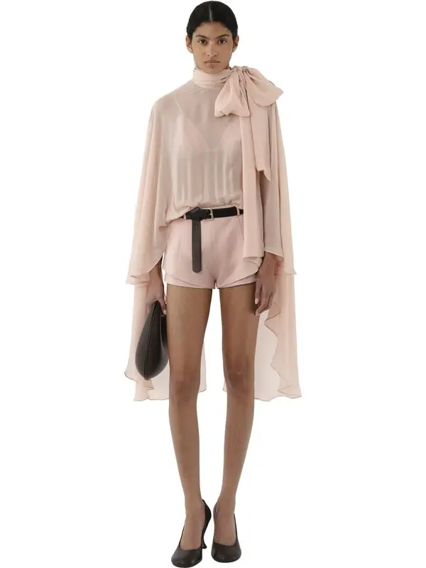 Arakii Sheer Cape Playsuit - Light Pink