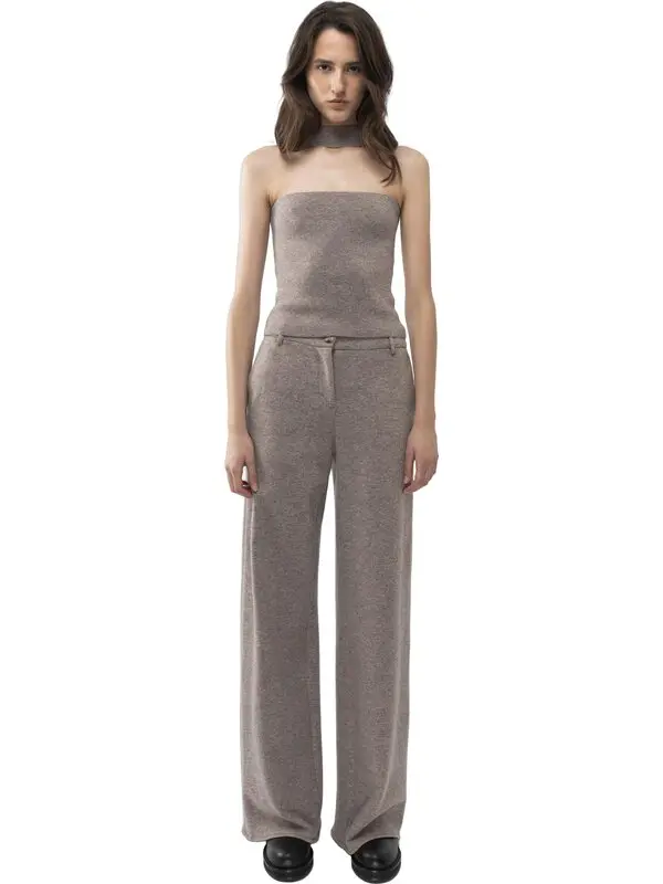 Arakii Knitted Reversed Halter - Greige