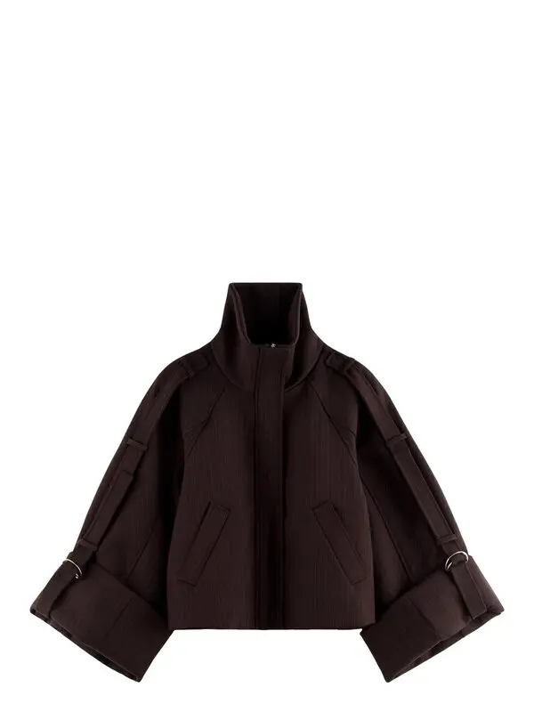 Arakii Short Pleat Jacket - Burgundy