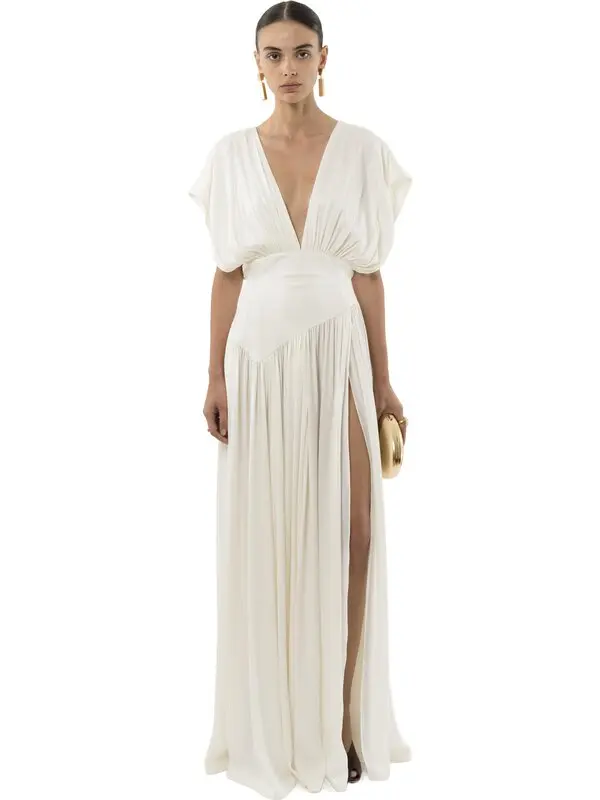 Arakii Maxi Silk Dress - White