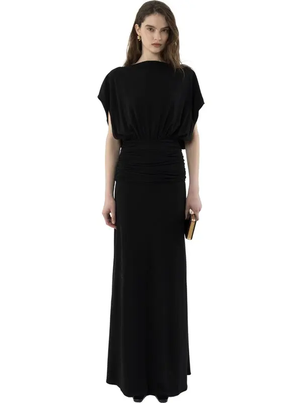 Arakii Tight Waist Gown - Black